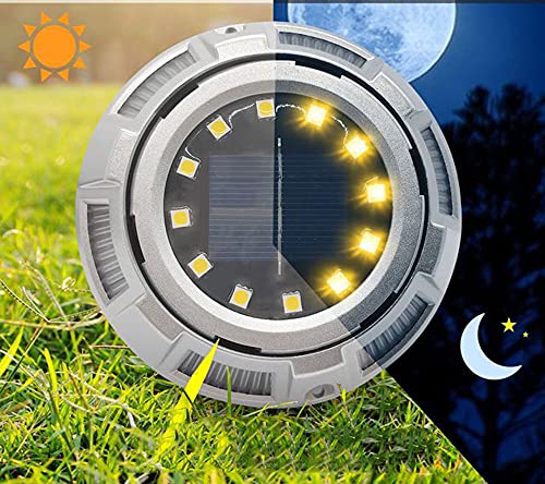inBEKEA 1 Pcs Solar Underground Light Solar Buried Inground Light Outdoor Floor Lamp IP65, Waterproof for Courtyard Lawn Tile Garden (Warmes Licht + Buntes Licht)