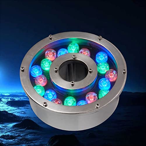 LED Ring Underwater Fountain Light - IP68 Waterproof 12V Pond Lights for The Garden, Fountain Pool, Landscape Decoration ( Color : RGB , Size : 24W(12V) )