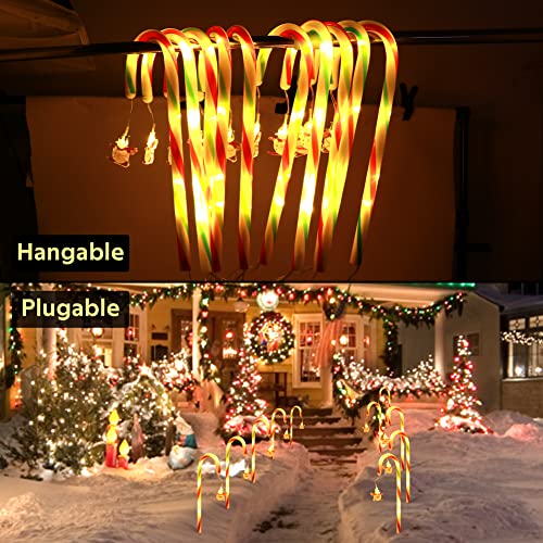 10pcs Christmas Candy Cane Lights 20β LED Christmas Candy Cane Pathway Marker Lights,Christmas Stakes Lights for Xmas Holiday Party Walkway Patio Garden Decor