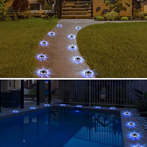 8 Pack Solar Driveway Lights Dock Lights LED Wireless IP67 Waterproof Outdoor Warning Step Lights Marker Lights for Driveway Sidewalk Steps Garden Pathway Yard