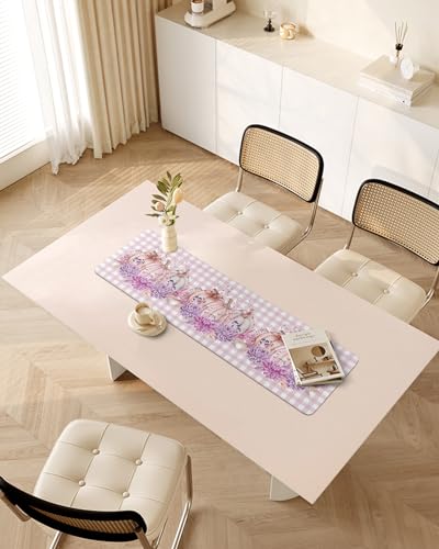 Heat Resistant Mats for Countertop, Hello Autumn Thanksgiving Pumpkins Pink Plaid Waterproof Non-Slip Mats Kitchen Counter Protector, Rolled Up Kitchen Counter Mat for Air Fryer, Oven, Microwave
