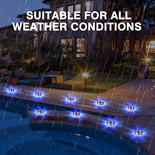 8 Pack Solar Driveway Lights Dock Lights LED Wireless IP67 Waterproof Outdoor Warning Step Lights Marker Lights for Driveway Sidewalk Steps Garden Pathway Yard
