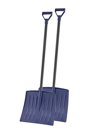 Superio Kids Snow Shovel for Driveway, Plastic Heavy Duty Shovel for Snow Removal with D Grip Metal Handle Small Navy Blue Kids Shovel Sturdy, 35“ Height, Durable Plastic 12" Wide Blade, Snow Fun (3)