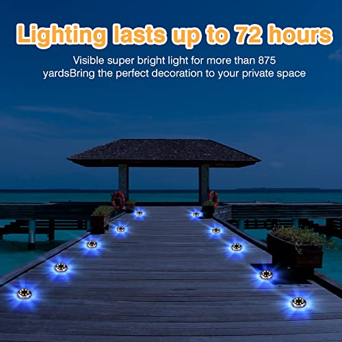 8 Pack Solar Driveway Lights Dock Lights LED Wireless IP67 Waterproof Outdoor Warning Step Lights Marker Lights for Driveway Sidewalk Steps Garden Pathway Yard