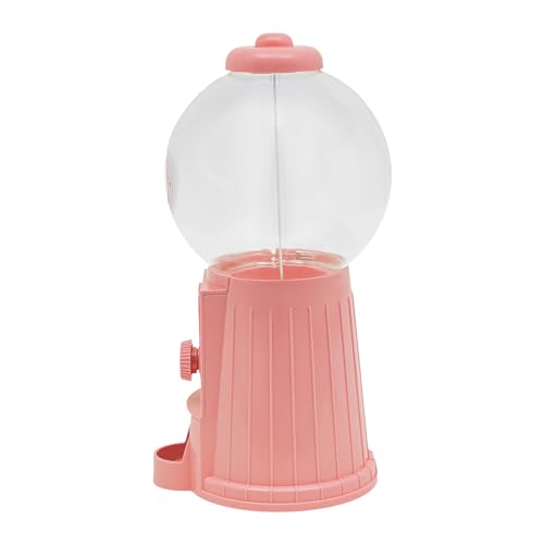 Candy Dispenser,Manual Mini Candy Machine Dispense,Freestanding Ball Bulk Vending Machine,Classic Bubble Capsule Toys Candy Dispenser,for Home,Retail Store,Amusement Park,Shopping Mall(Pink)
