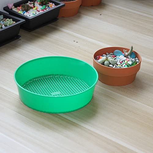 HomeSoGood 2 Pcs Round Garden Soil Sieve Garden Sieve Plastic Mesh Screen, Used to Filter Small Gravel, Soil, and Sand Sieves
