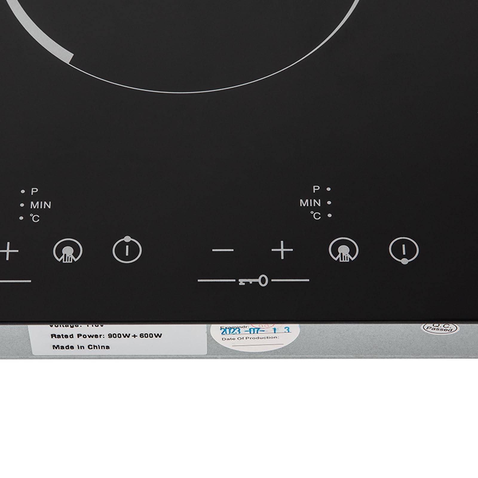 Electric Ceramic Cooktop with Plug, 1500W 110V Portable Cooktop 2 Burners Electric Built-in Cooktop Sensor Touch Control Countertop Electric Hot Plate, 9 Heating Level