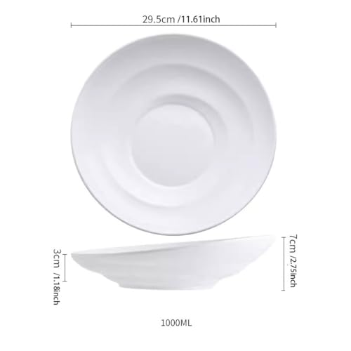 Dinner Plates Set Dish Plate Tableware Hotel Commercial Creative Cold Dish Plate Stir-fry Plate Ceramic Salad Bowl Fruit Bowl Kitchen Salad Bowl (Size : Medium)