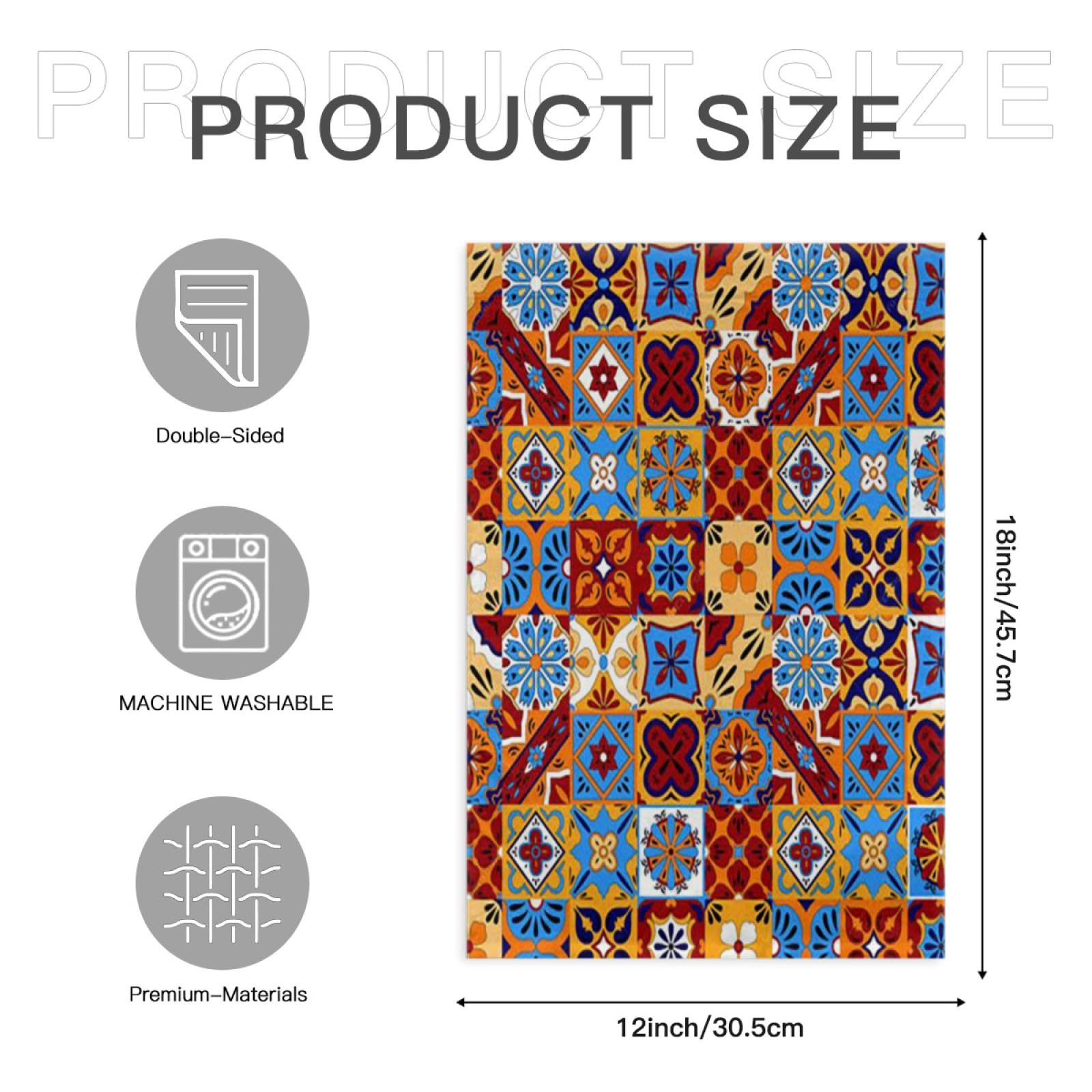 Double-sided garden flag Mexican Talavera Ceramic Tile Pattern Outdoor Flag Garden Flag Yard Outdoor Decoration (12×18in).