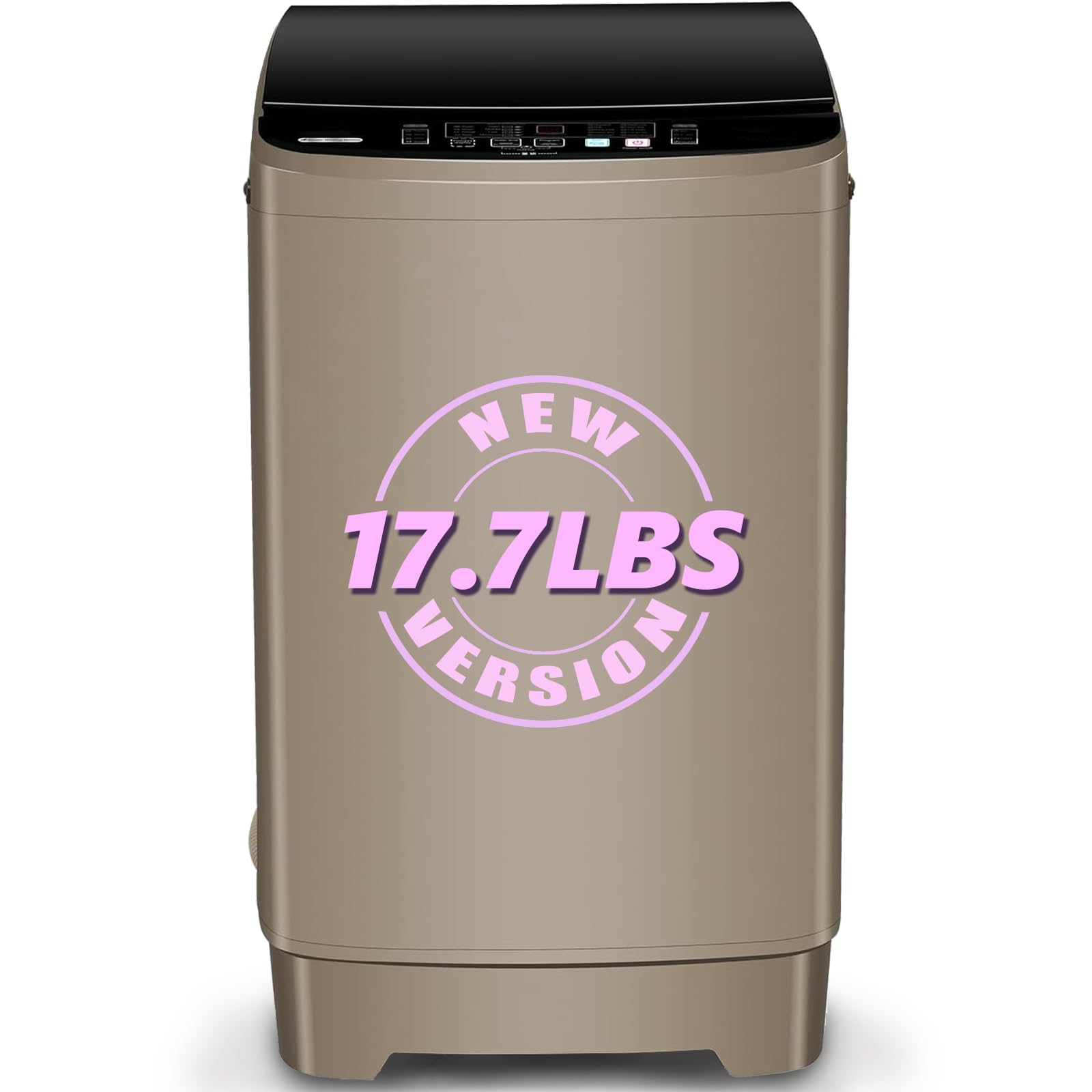 AXUTL Washing Machine Washer Machine 1.25cu.ft Apartment Dorm Laundry Compact Portable Washer Gold Full Automatic, 8 Water Levels, 10 Wash Programs