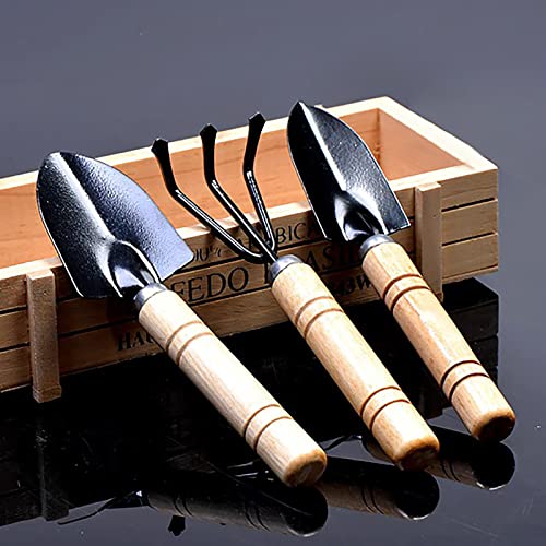 Kids Snow Shovel - Tool Set Metal Head Handle Kids 3Pcs Wood Mini Rake Tools Shovel Garden Tools & Home Improvement