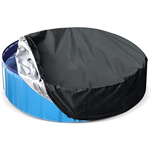 SASKATE Swimming Pool Cover, Round Foldable UV Pool Protective Cover, Outdoor Garden Pool Dust Proof Cover-162 cm