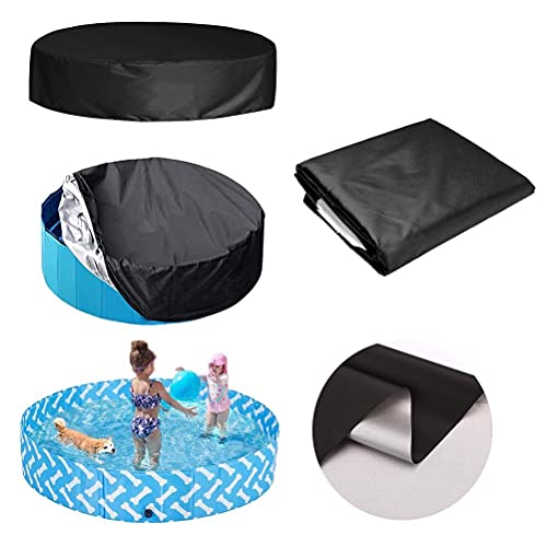 SASKATE Swimming Pool Cover, Round Foldable UV Pool Protective Cover, Outdoor Garden Pool Dust Proof Cover-162 cm
