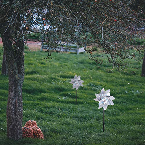 YARNOW Garden Wind Spinners Plastic Pinwheels Bird Repeller Pinwheels Wind Sculptures Yard Stake Stick Art Ornament Bird Repellent Device Stake Decorations for Lawns Yard Patio 2Pcs
