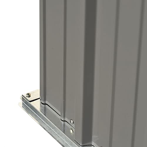 Knocbel 5 x 3ft Outdoor Garden Metal Lean-to Storage Shed with Single Lockable Door, Weather Resistant Tool Shed for Garbage Cans Lawnmower, Ideal for Backyard Patio Lawn (Gray)