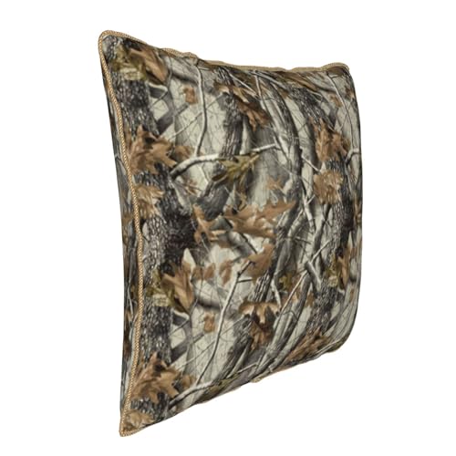 Augenstern Zippered Pillow Protectors Cover Case Mossy-Tree-Camo-Leaf Decorative Throw Pillow Cover Square Cushion Case 16"X16"