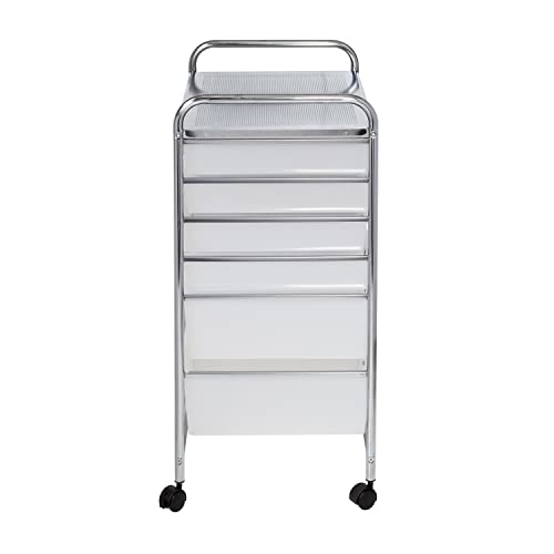XDONE Rolling Storage Cart and Organizer with 12 Plastic Drawers,Clear,25.31 Lx 15.16W x 32.09H