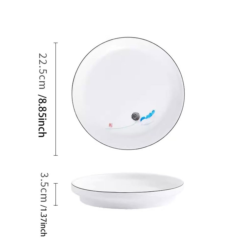 Dinner Plates Set Household Exquisite Club Hotel Tableware Decoration Creative Plate Large Vegetable Plate Salad Bowl Kitchen Salad Bowl (Size : Medium)