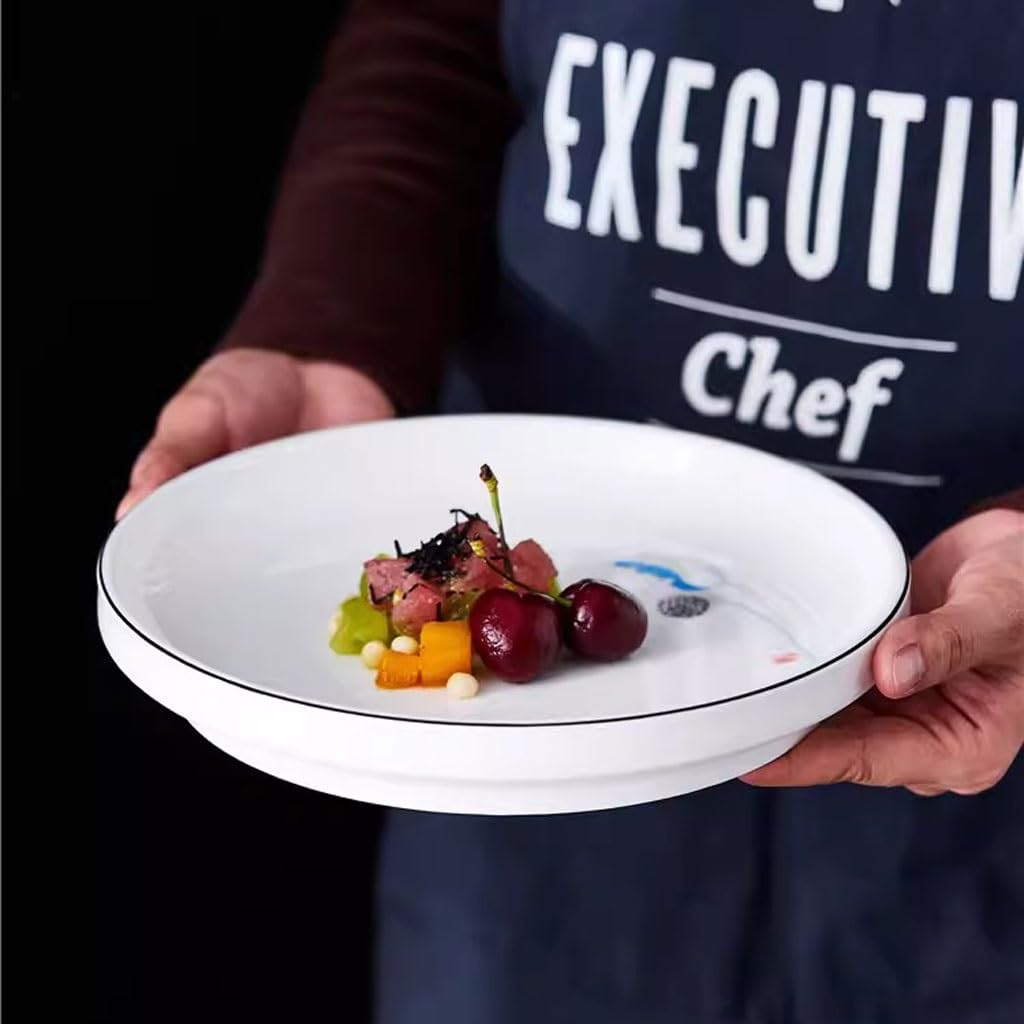 Dinner Plates Set Household Exquisite Club Hotel Tableware Decoration Creative Plate Large Vegetable Plate Salad Bowl Kitchen Salad Bowl (Size : Medium)
