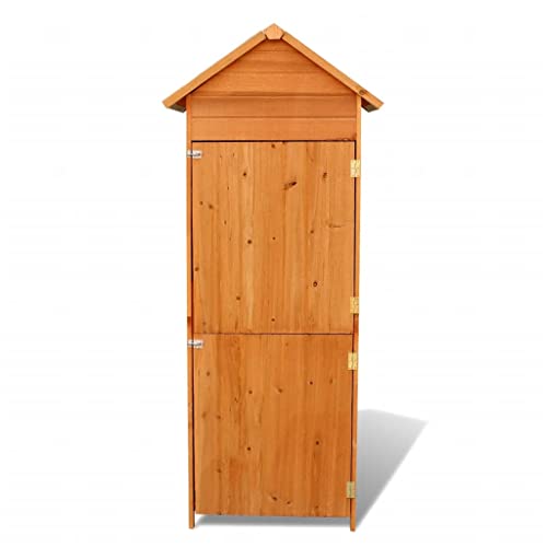 loibinfen Patio Storage Cabinet Outdoor Storage Cabinet Waterproof Garden Storage Cabinet Utility Tool Storage Organizer for Backyard, Patio, Garden Deck Brown 31.1"x19.3"x74.8" (Weight:48.5 lbs)