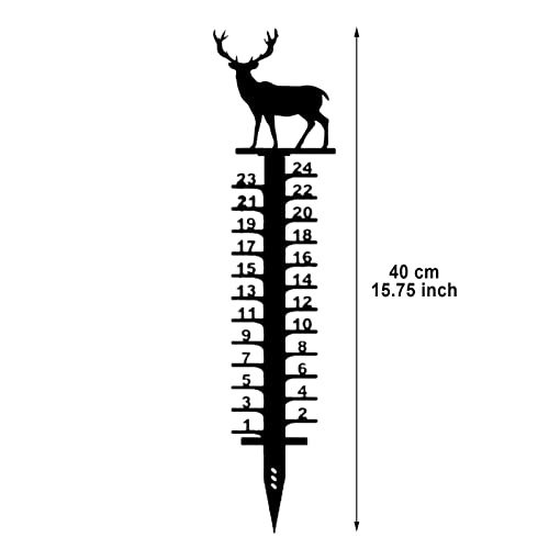 T Post Bracket Vertical Gift 24cm Snowflake Snow Measuring Instrument Snowmobile Snow Measuring Instrument Metal Snow Measuring Ruler Outdoor Garden Ornament Fence Post Bracket (Black, One Size)