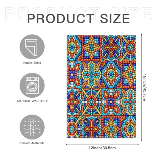 Double-sided garden flag Mexican Talavera Ceramic Tile Pattern Ethnic Folk Outdoor Flag Garden Flag Yard Outdoor Decoration (12×18in).