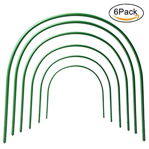 Takefuns 6Pack Plant Cover Support,Tall Garden Fabric Support Frame,Greenhouse Hoops,Plant Grow Tunnel,Garden Hoop for Garden Stakes -4ft Long Steel
