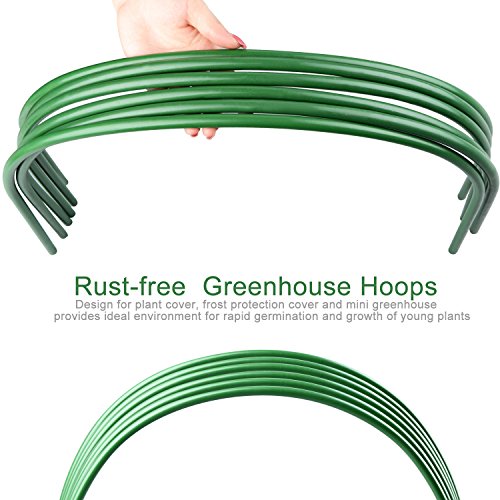 Takefuns 6Pack Plant Cover Support,Tall Garden Fabric Support Frame,Greenhouse Hoops,Plant Grow Tunnel,Garden Hoop for Garden Stakes -4ft Long Steel