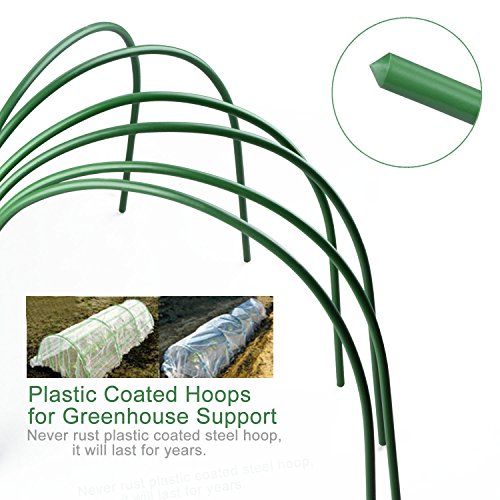 Takefuns 6Pack Plant Cover Support,Tall Garden Fabric Support Frame,Greenhouse Hoops,Plant Grow Tunnel,Garden Hoop for Garden Stakes -4ft Long Steel