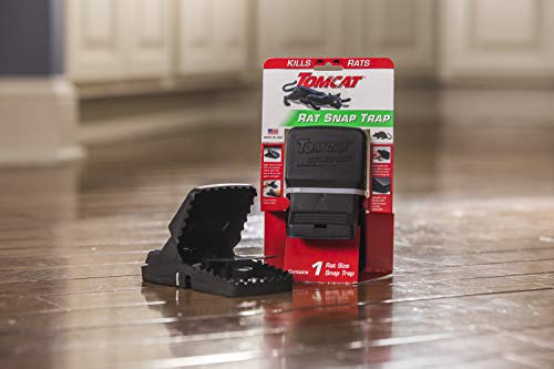 Tomcat Rat Snap Trap, 1 Rat Size Trap - Reusable - Effectively Kill Rats - Ideal for Home and Farm Use