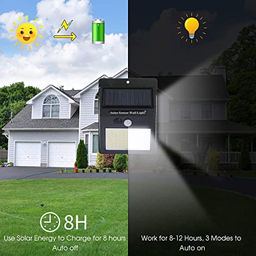 Anufuup Solar Lights Outdoor [140 LED/4 Pack], Solar Lights with 3 Modes, 270°Wide Angle Solar Motion Deck Light,IP65 Waterproof Solar Powered Wall Lights for Front Door, Yard, Garden, Fence, Garage