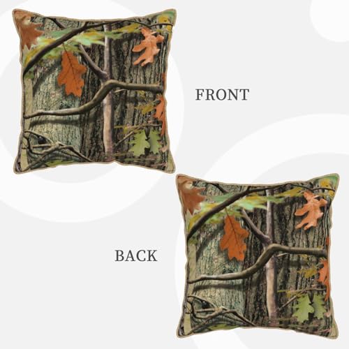 Augenstern Zippered Pillow Protectors Cover Case Camo-Hunting-Tree Decorative Throw Pillow Cover Square Cushion Case 16"X16"