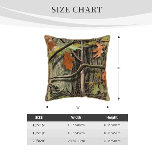 Augenstern Zippered Pillow Protectors Cover Case Camo-Hunting-Tree Decorative Throw Pillow Cover Square Cushion Case 16"X16"