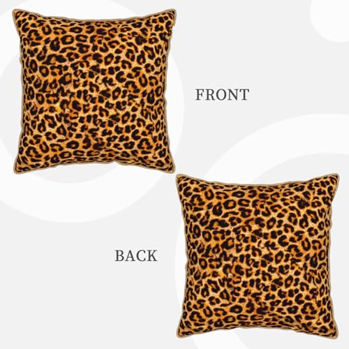 Augenstern Zippered Pillow Protectors Cover Case Leopard-Print-Camo Decorative Throw Pillow Cover Square Cushion Case 16"X16"