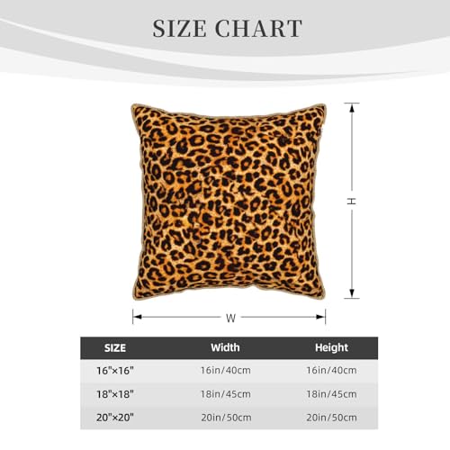 Augenstern Zippered Pillow Protectors Cover Case Leopard-Print-Camo Decorative Throw Pillow Cover Square Cushion Case 16"X16"