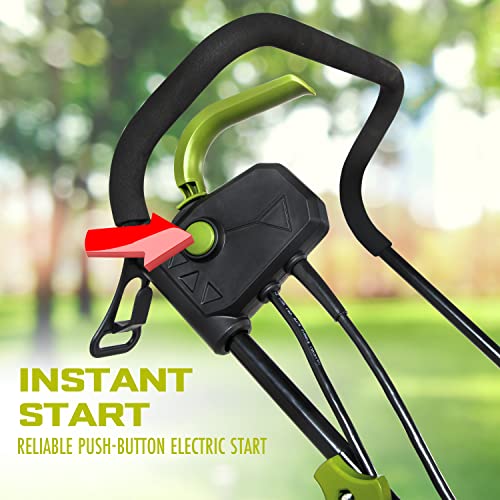 Sun Joe AJ801E 12-Amp 13-Inch Electric Dethatcher and Scarifier w/Removeable 8-Gallon Collection Bag, 5-Position Height Adjustment, Airboost Technology Increases Lawn Health, 13 inch, Green