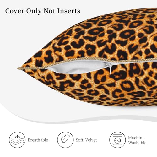 Augenstern Zippered Pillow Protectors Cover Case Leopard-Print-Camo Decorative Throw Pillow Cover Square Cushion Case 16"X16"