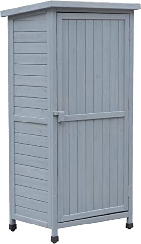 MUWIZ Outdoor Storage Shed, Storage Shed and Tool Shed Outdoor Storage Shed, Large Solid Wood Tool Shed Tiny House Garden Tool Storage