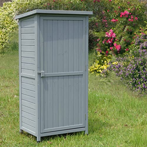 MUWIZ Outdoor Storage Shed, Storage Shed and Tool Shed Outdoor Storage Shed, Large Solid Wood Tool Shed Tiny House Garden Tool Storage