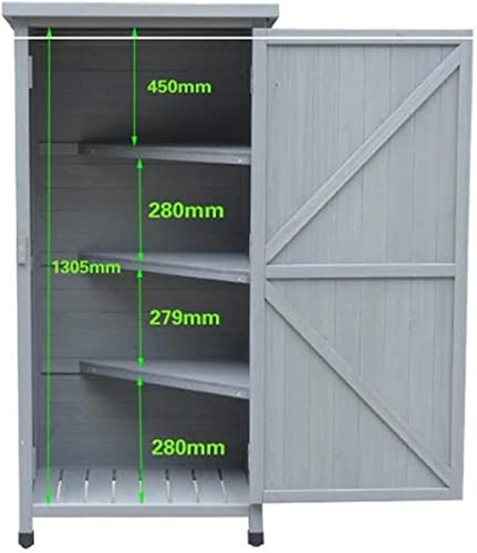 MUWIZ Outdoor Storage Shed, Storage Shed and Tool Shed Outdoor Storage Shed, Large Solid Wood Tool Shed Tiny House Garden Tool Storage