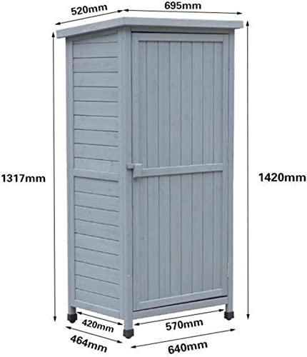 MUWIZ Outdoor Storage Shed, Storage Shed and Tool Shed Outdoor Storage Shed, Large Solid Wood Tool Shed Tiny House Garden Tool Storage
