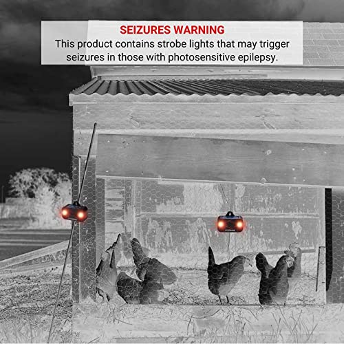 Lycoming Deer Repellent Raccoon Repellent for Nocturnal Animals Solar Predator Control Light Coyote Deterrent Devices with Red LED Strobe Lights Skunk Repellent for Garden - 4 Pack