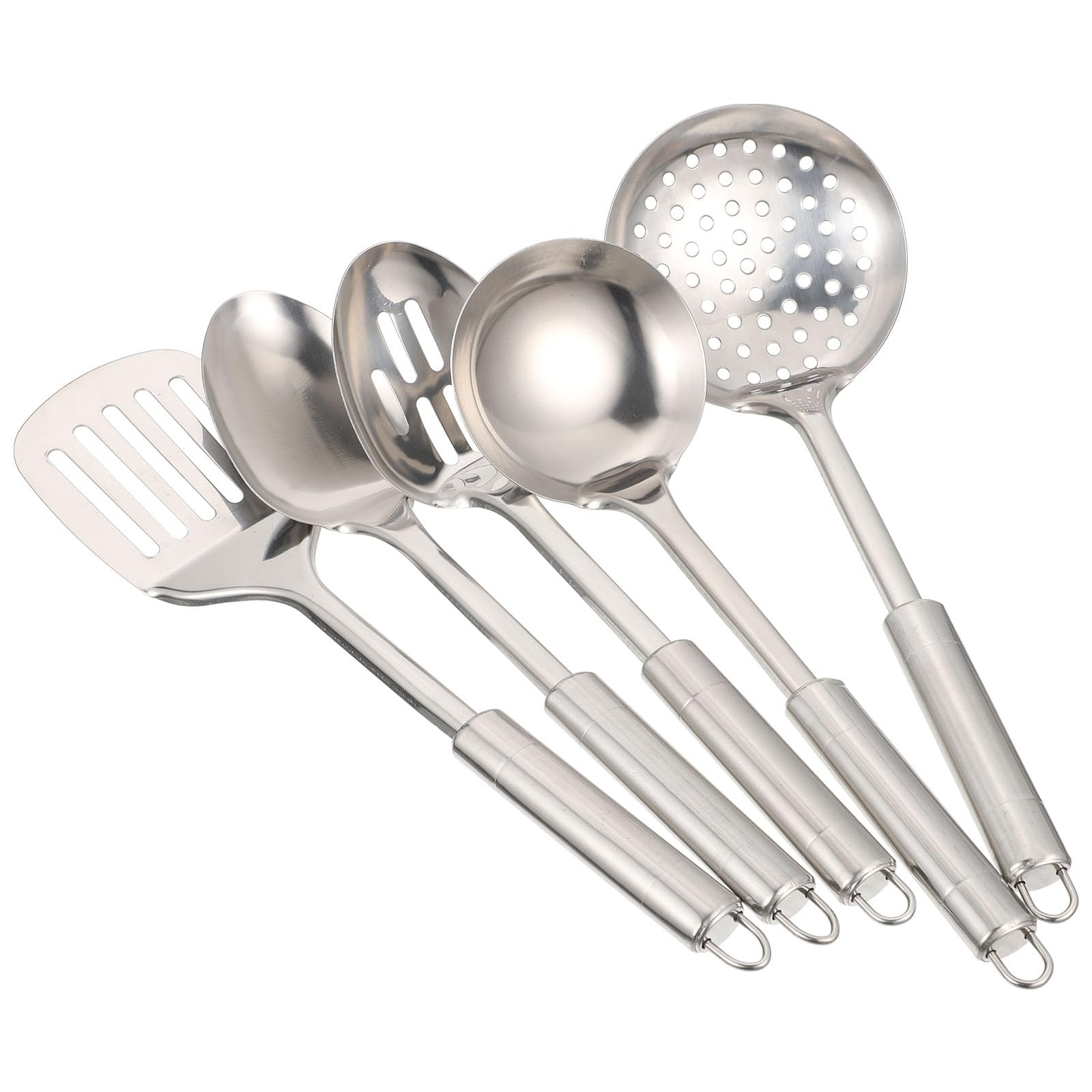 Happyyami 1 Set Set Stainless Steel Kitchenware Cutlery Set Spatulas Set Tablespoon Set Cooking Skimmer Ash Can for Fireplace Kitchen Cooking Utensils Food Spatula Kitchen Gadget Egg Spatula