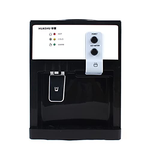 PaNeTnya 110V Electric Water Dispenser,Desktop Hot/Cold Water Cooler Dispenser,Top Loading Hot and Cold Water Cooler Dispenser Perfect for Homes,Kitchens,Offices (European White)