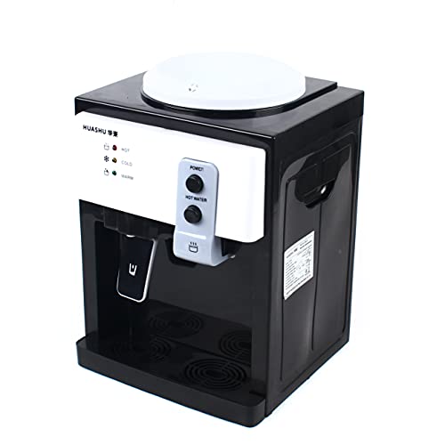 PaNeTnya 110V Electric Water Dispenser,Desktop Hot/Cold Water Cooler Dispenser,Top Loading Hot and Cold Water Cooler Dispenser Perfect for Homes,Kitchens,Offices (European White)