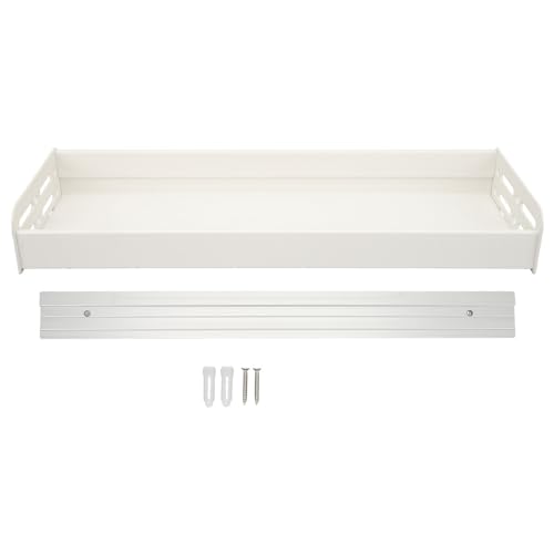 TUWEI Shower Shelves, Wall Mount Seasoning Organizer Rustproof Space Aluminum 40cm for Kitchen (White)