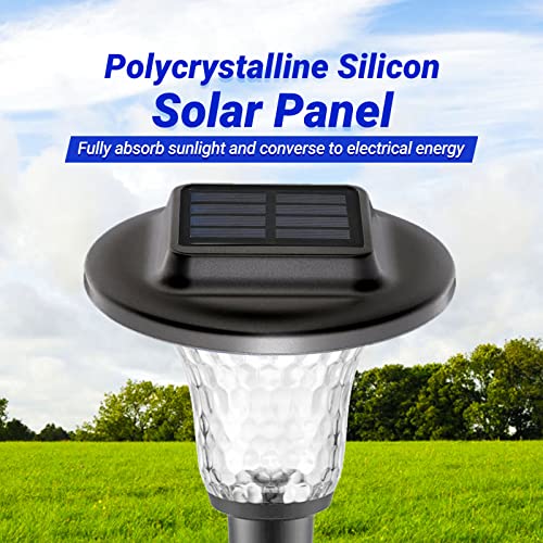 Sparkling Wonderful Solar Pathway Lights, 6 Pack Garden Solar Outdoor Lights IP65 Waterproof, 7 Auto Color Changing and Warm Color Solar Powered Landscape Lights for Lawn Walkway Patio Yard