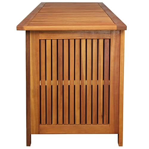 loibinfen Patio Storage Box 59"x19.7"x22.8" Solid Acacia Wood Patio Garden Outdoor Storage Container for Toys, Furniture Deck box (Weight:52.91 lbs)