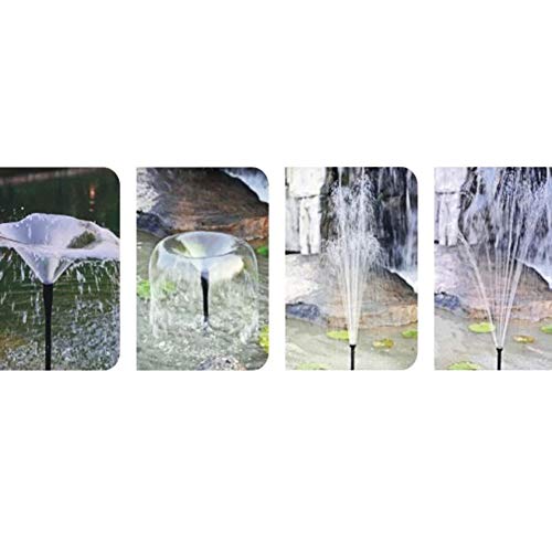 Dahszhi 1 Set Plastic Garden Waterfall Fountain Nozzle Head Set 4 Shapes Black