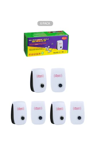 WTHSY Ultrasonic pest Repeller 6 Pack, Ultrasonic Mosquito Repellent, Repels Mosquitoes,mice,Flies,Cockroaches, 6pack, Plug and Play,Multifunctional pest Repeller